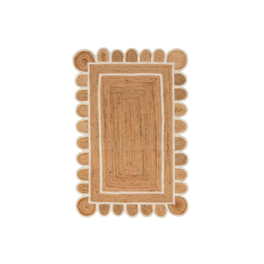 Handmade White Scalloped Jute Rug – MEUSSHOP.COM